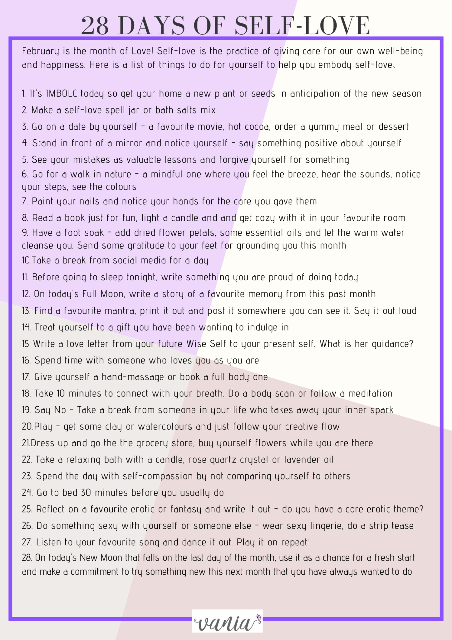 28 Days of Self-Love - vania sukola, RPvania sukola, RP
