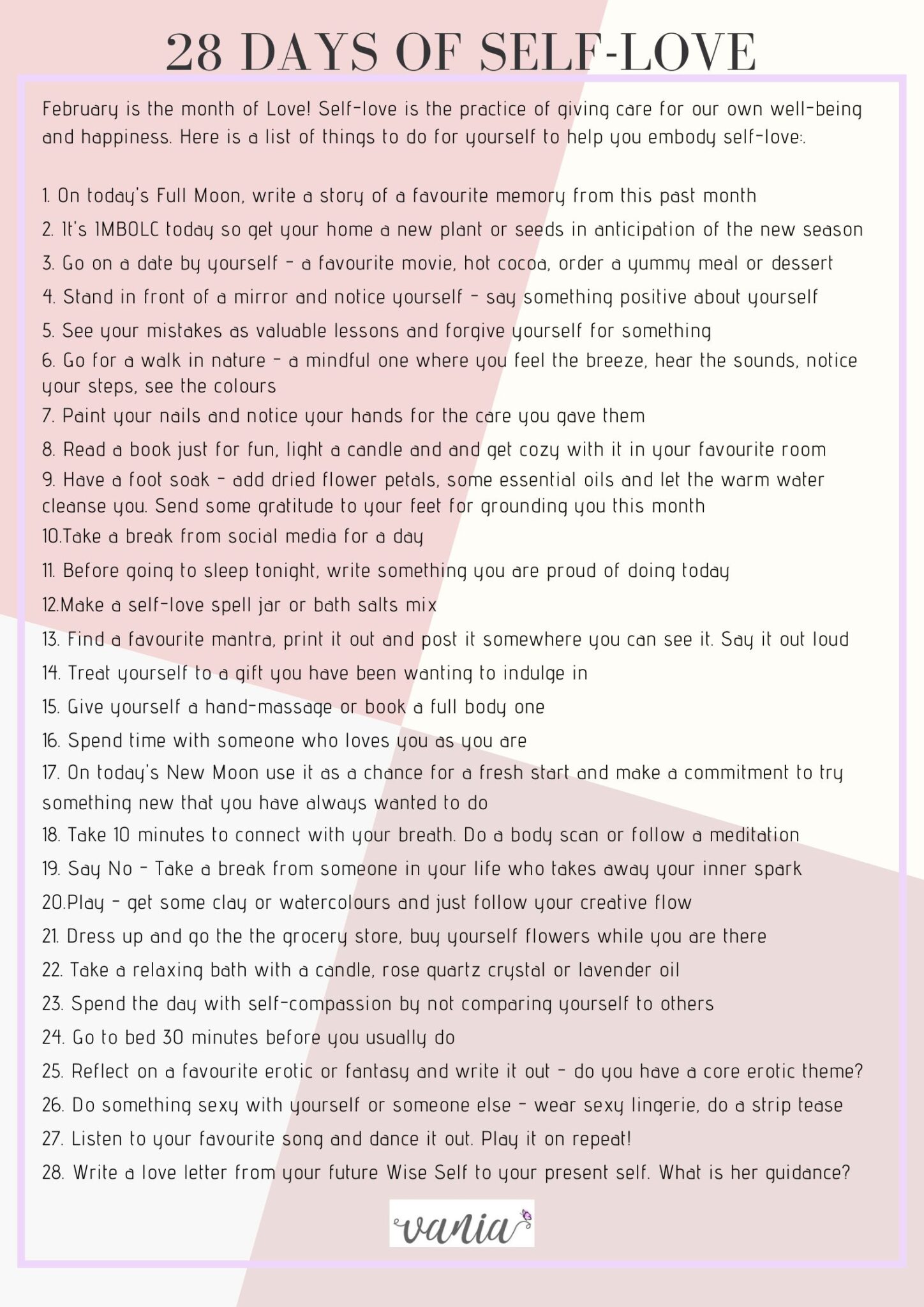 28 Days of Self-Love - vania sukola, RPvania sukola, RP